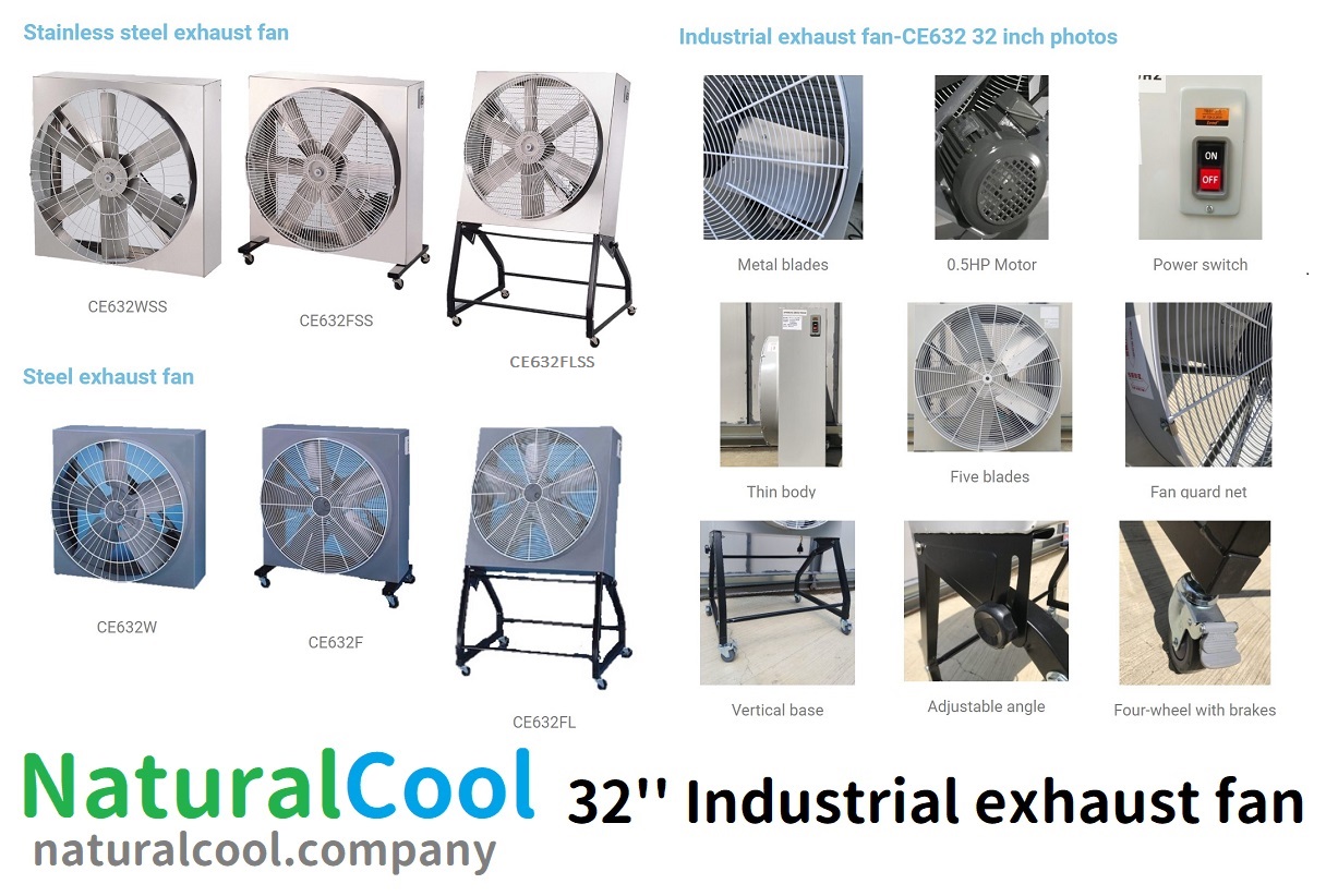 Industrial exhaust fan-CE632 32 inch - 丰自然涼NaturalCool large industrial fan